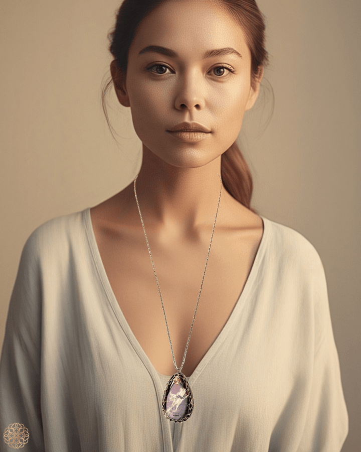 Bold natural pendant necklace in rich earth tone- Sundara Joon