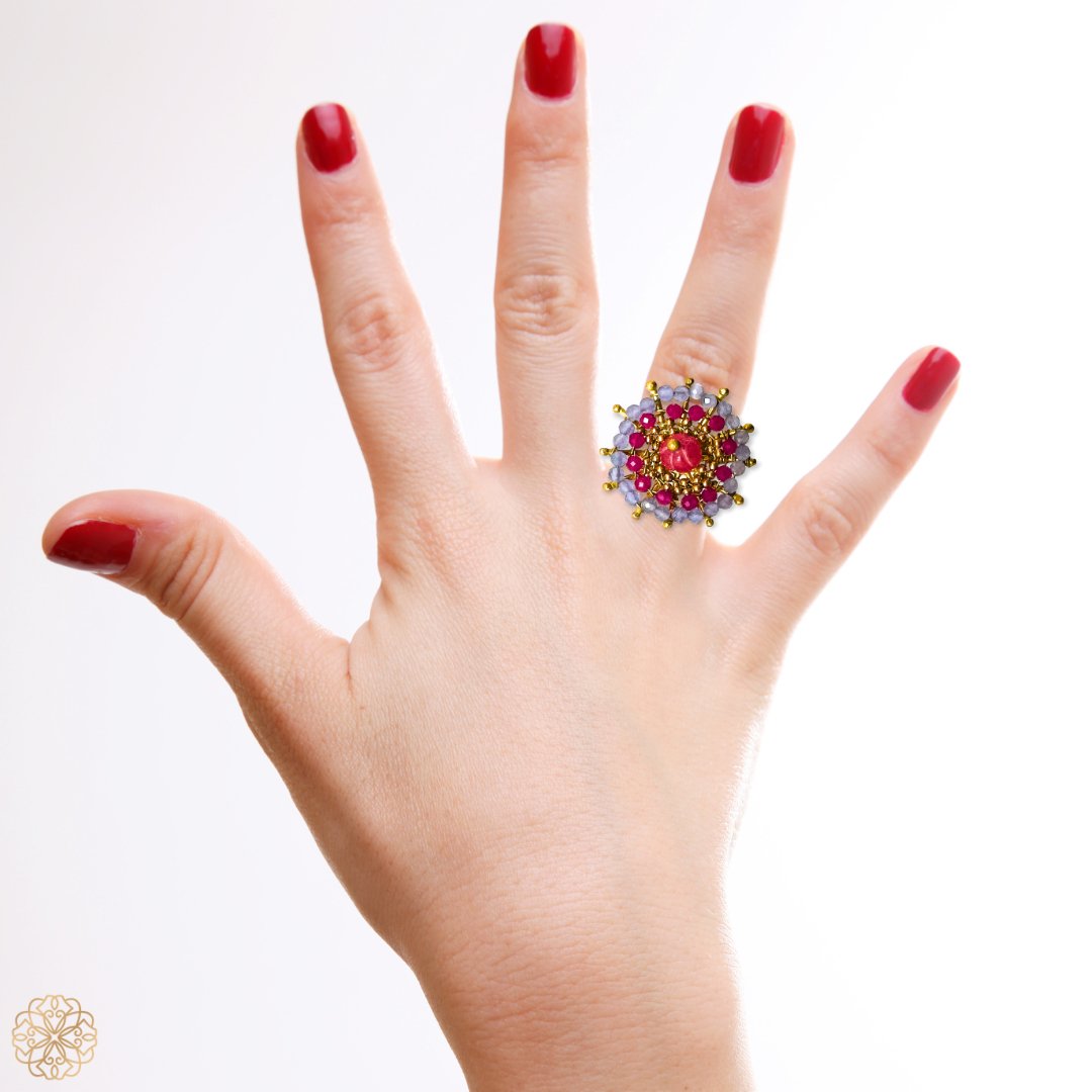 Colorful floral pattern ring for something special - Sundara Joon