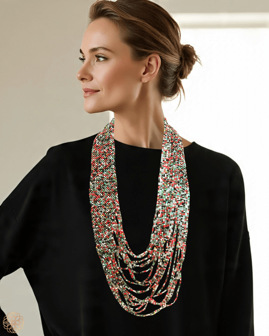 Waterfall beaded necklace packed with color - Sundara Joon