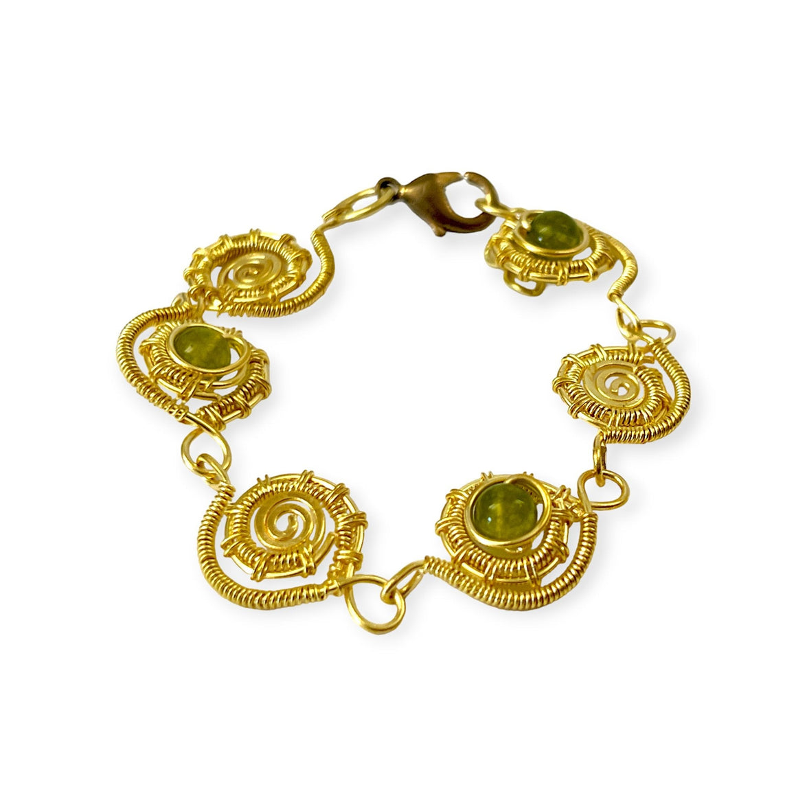 Interlocking swirl bracelet with a hint of lime green - Sundara Joon